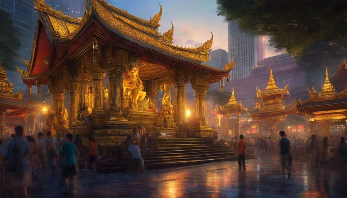 Der Erawan-Schrein in Bangkok: Symbol für kulturelle Verschmelzung und ...